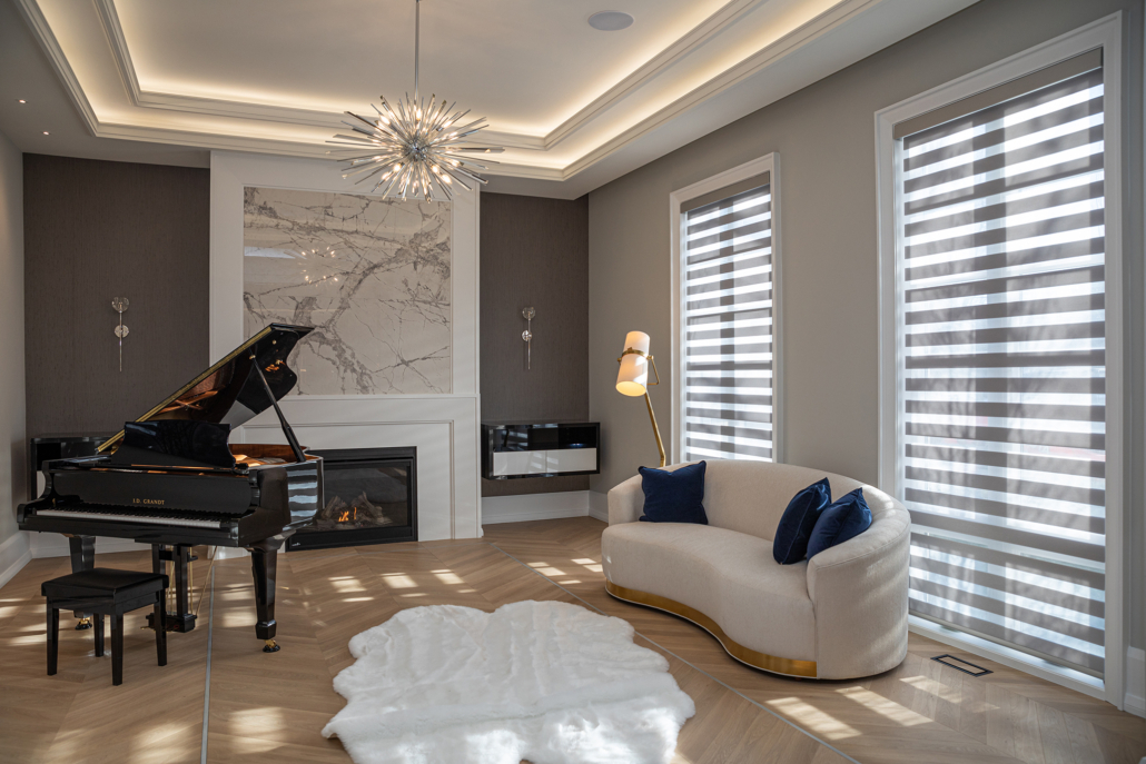 Motorized Zebra Blinds Dallas | Custom Dual Sheer Shades